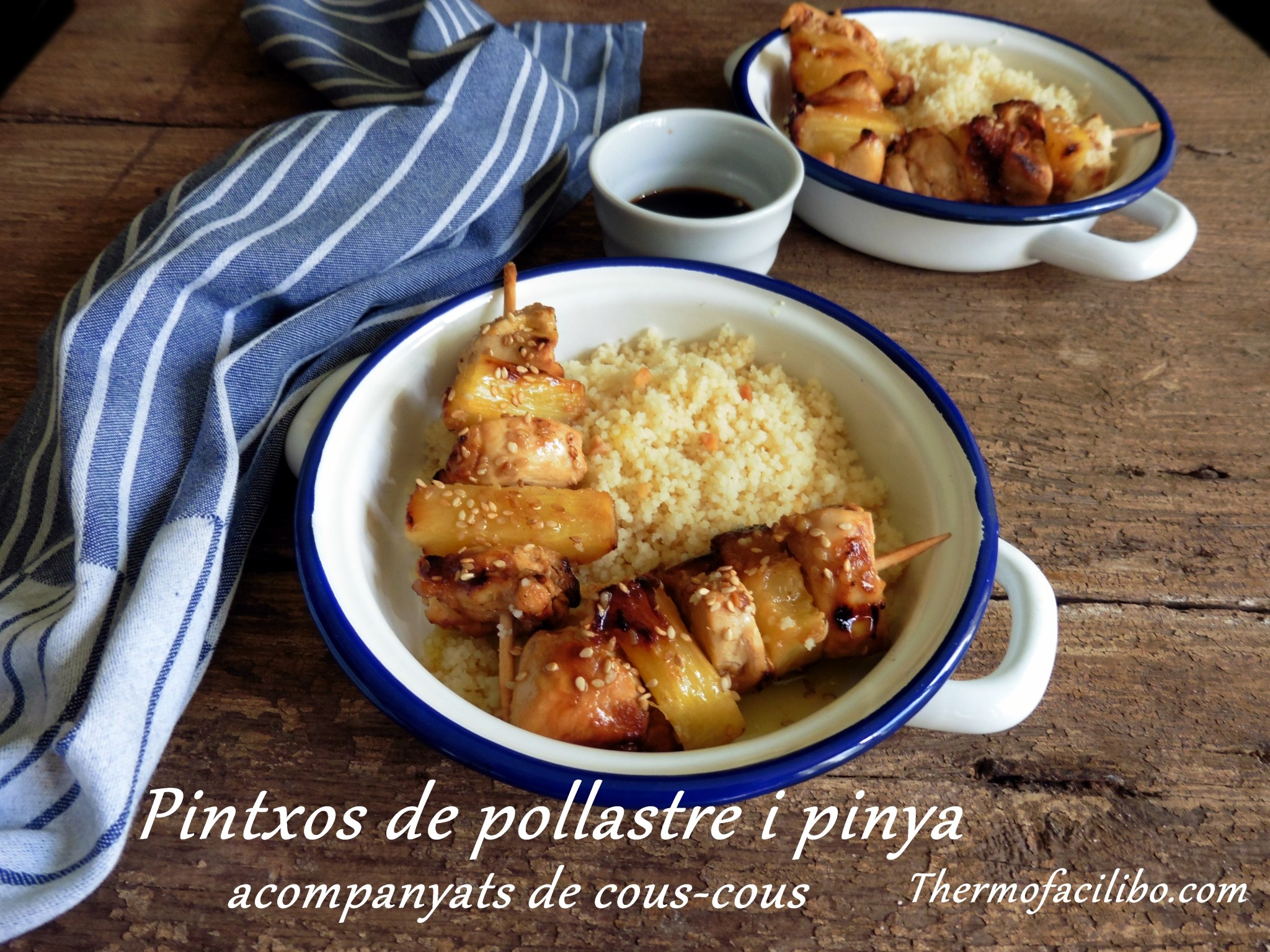 Pinxos de pollastre i pinya acompanyats de cous-cous – THERMOFACILIBO
